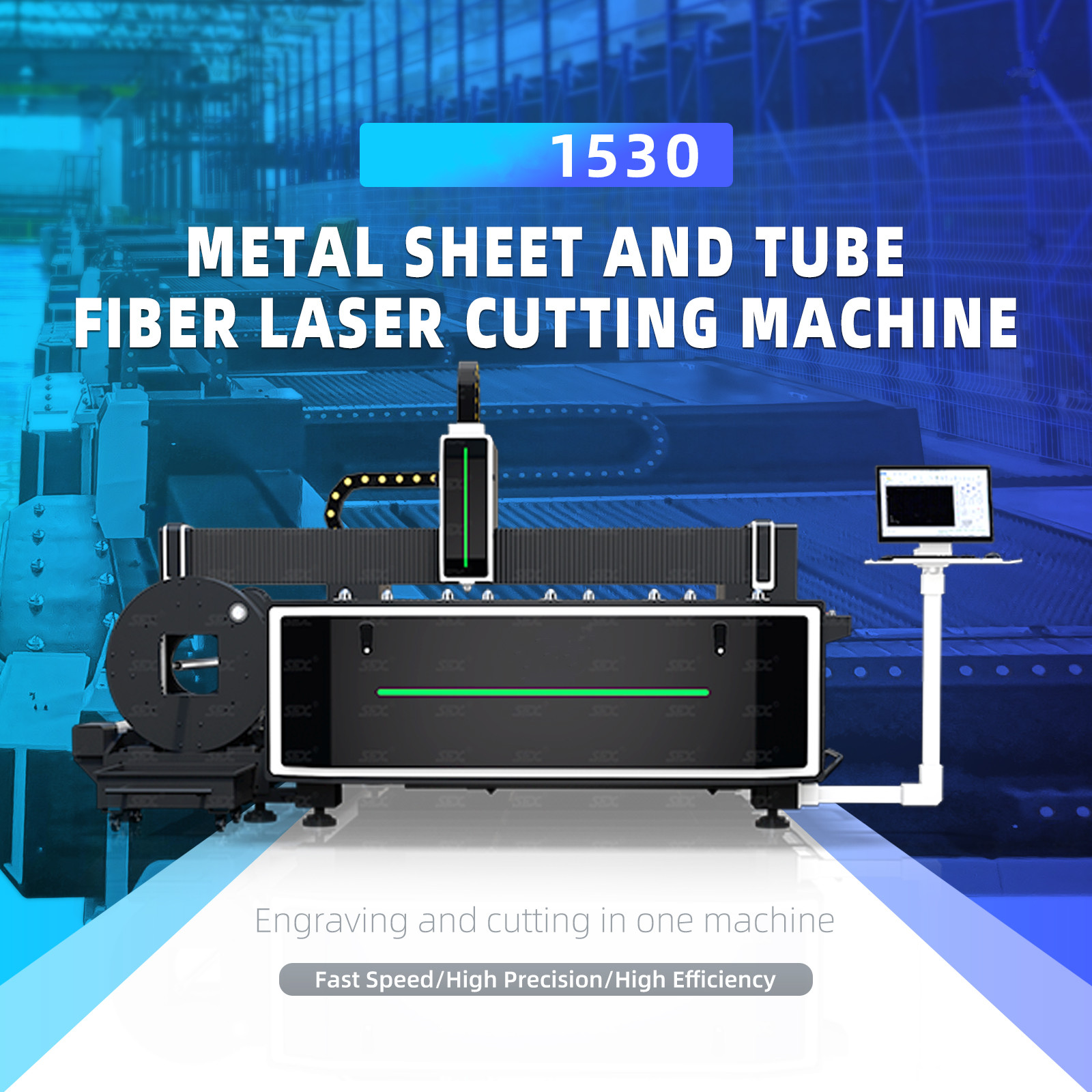 2000W 3000W 6000W 1530 Metal Sheet and Tube Fiber Laser Cutting Machine ...