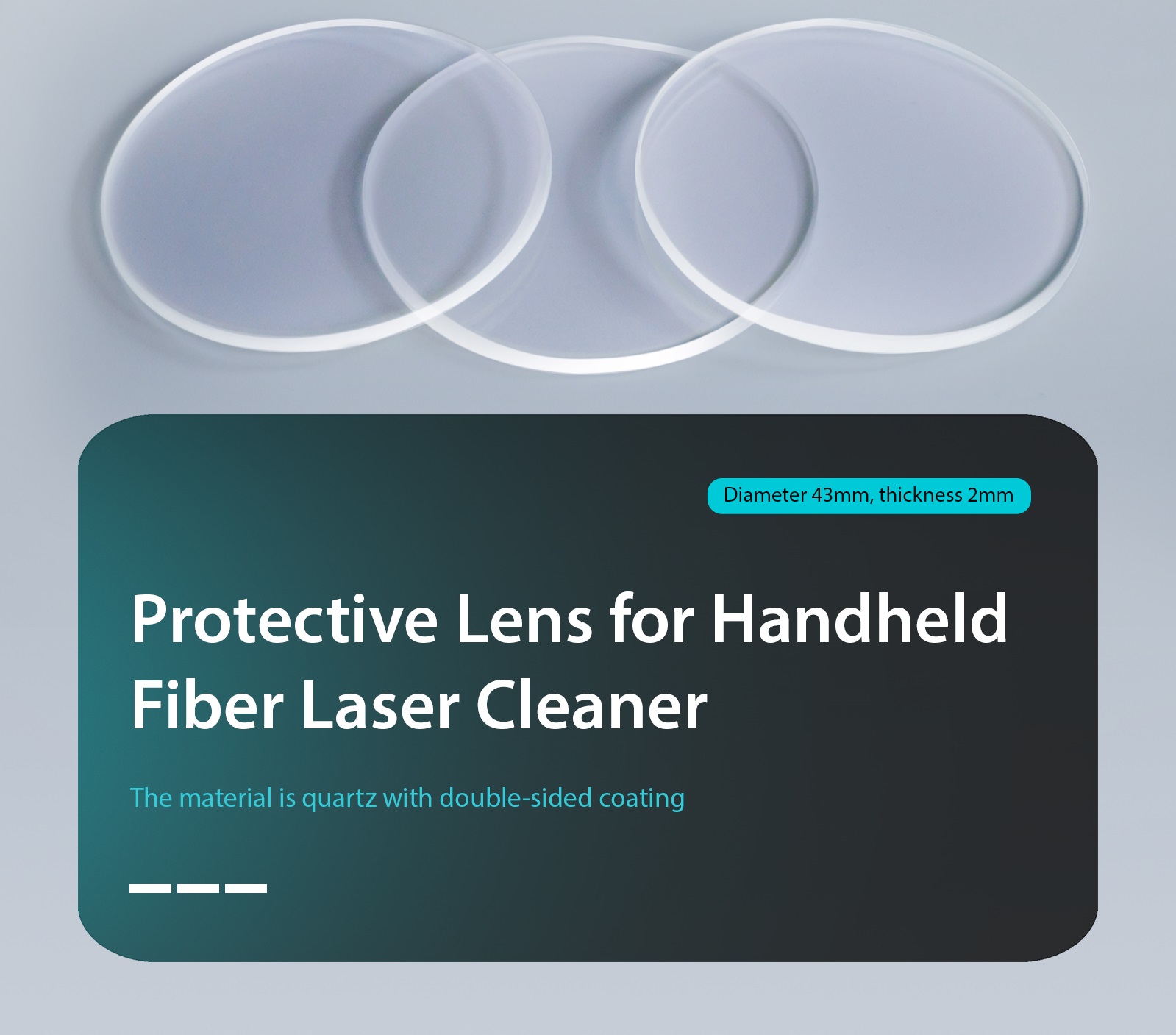 Protective Lens for 3000W Mobile Laser Cleaning Machine - Bare Metal Laser